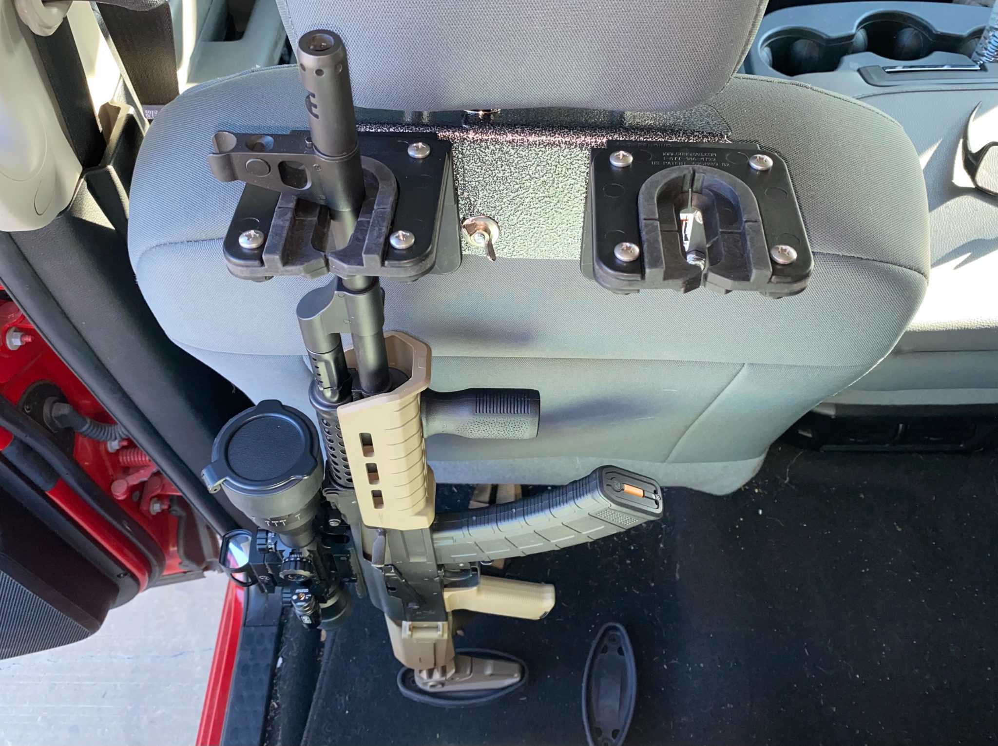 Double Head Rest Vehicle Gun Rack with 2 Gungrabbers 2 Butts - The Gun ...